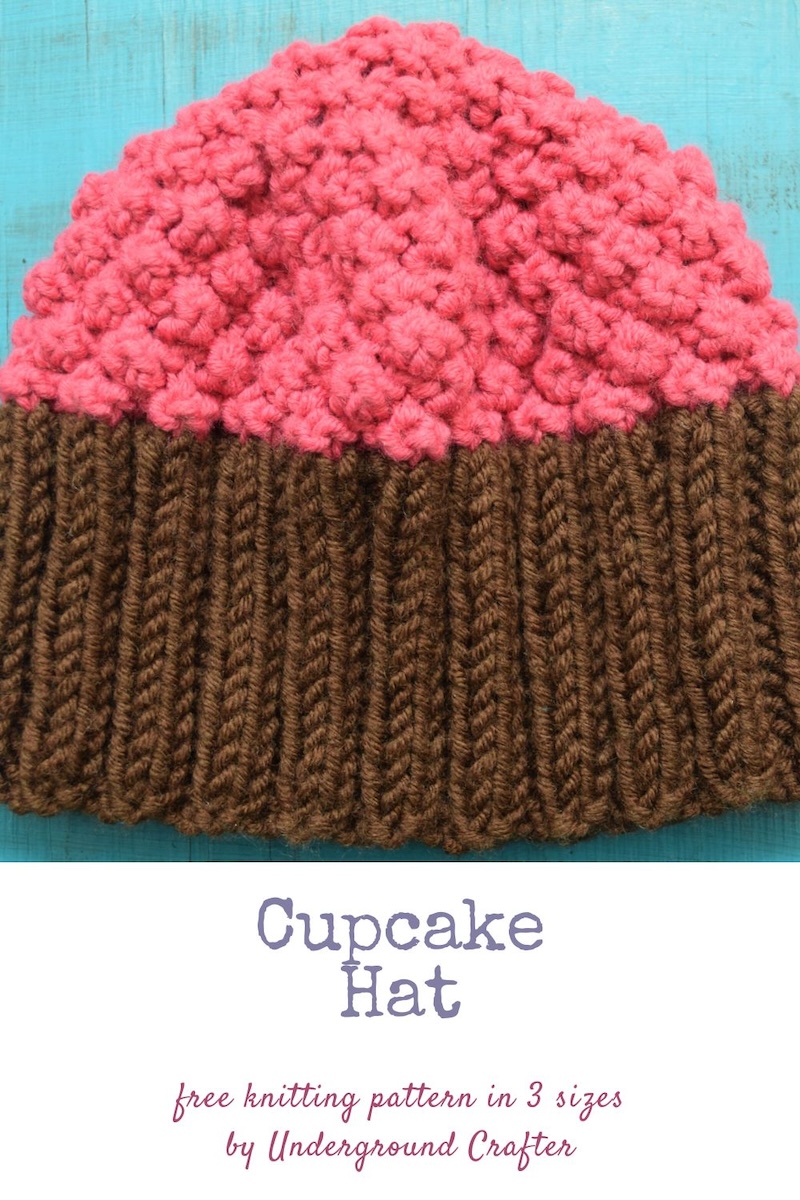 Knitting Pattern: Cupcake Hat in 3 Sizes - Underground Crafter