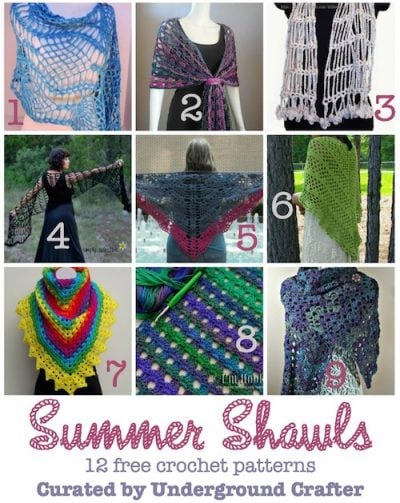 12 Free Crochet Summer Shawl Patterns - Underground Crafter