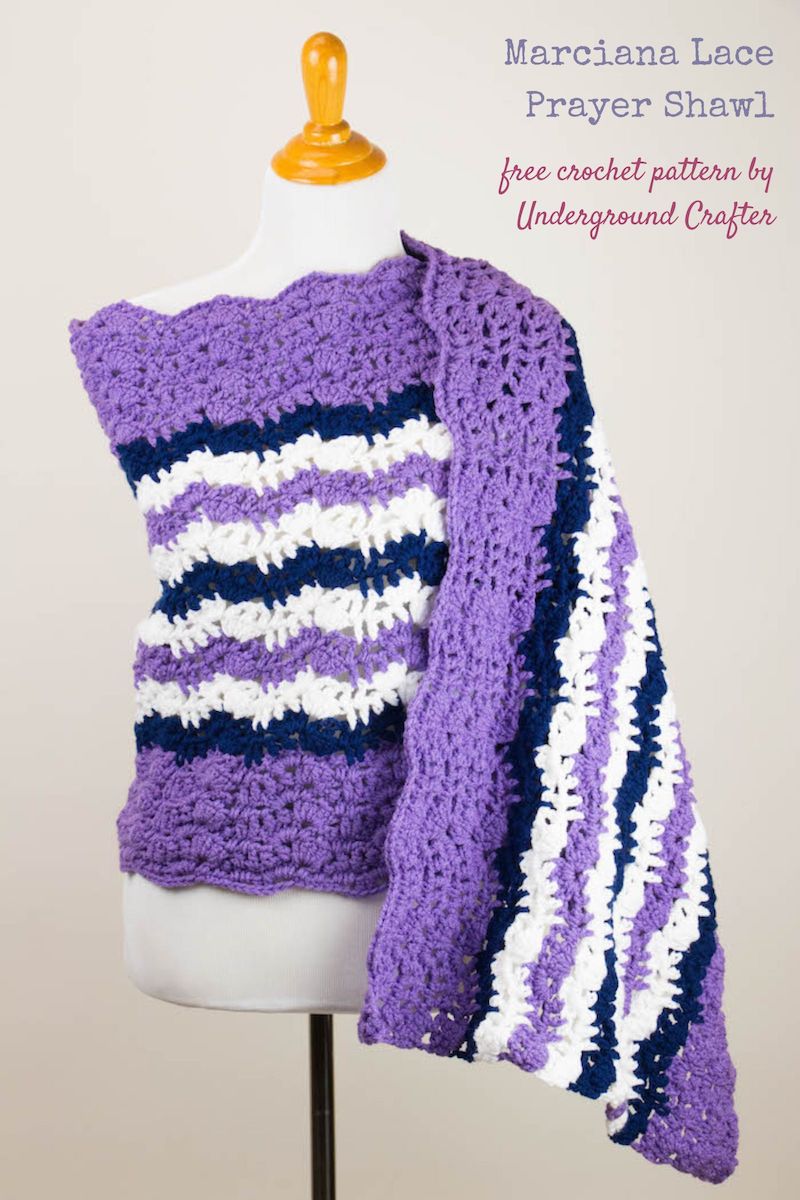 Crochet Pattern: Marciana Lace Prayer Shawl - Underground Crafter