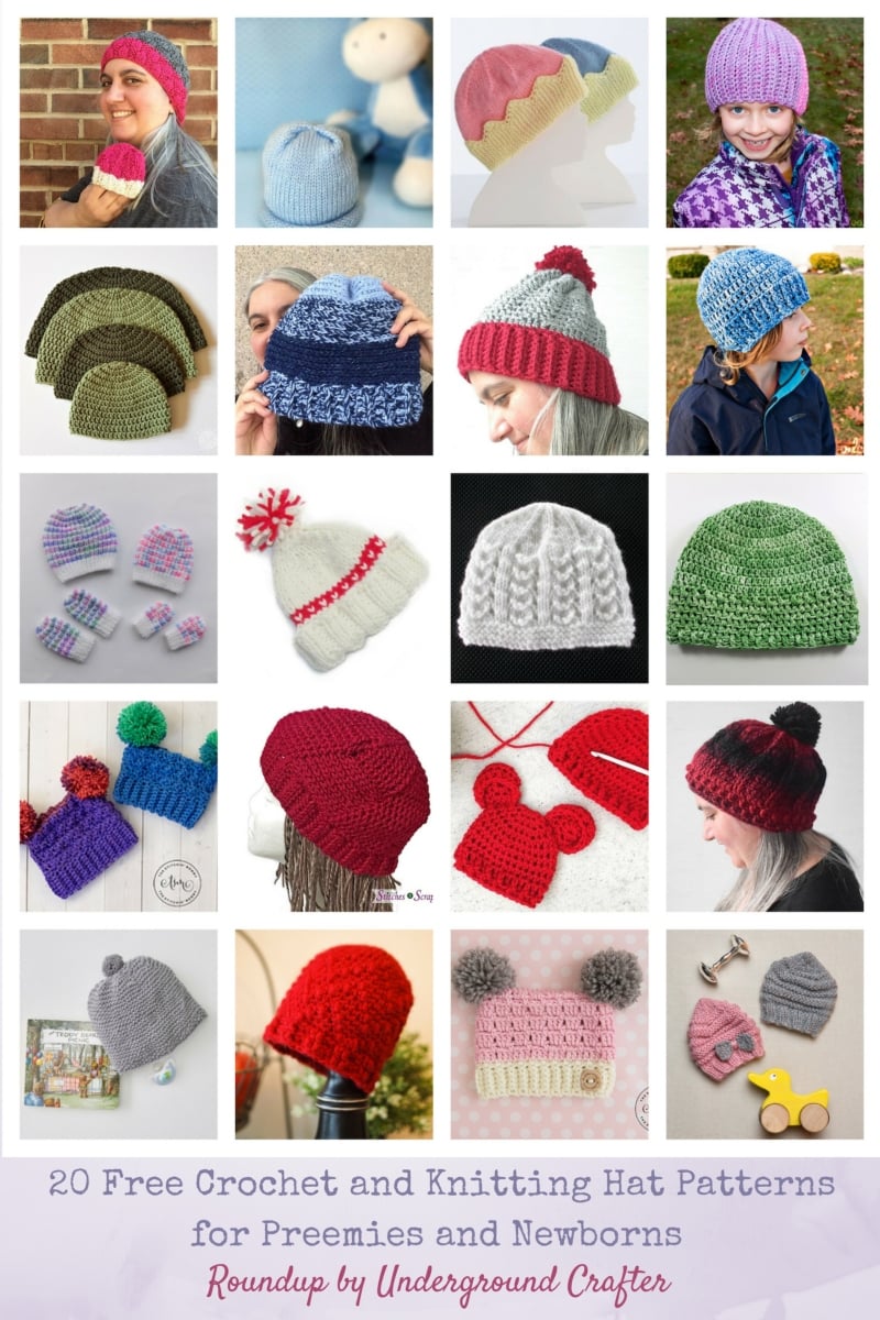 20 Free Crochet and Knitting Hat Patterns for Preemies and Newborns ...