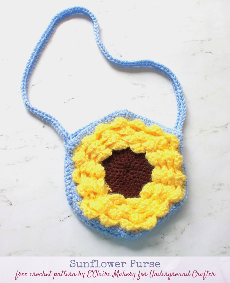 Crochet Flower Purse Pattern: Sunflower Purse by E'Claire Makery ...