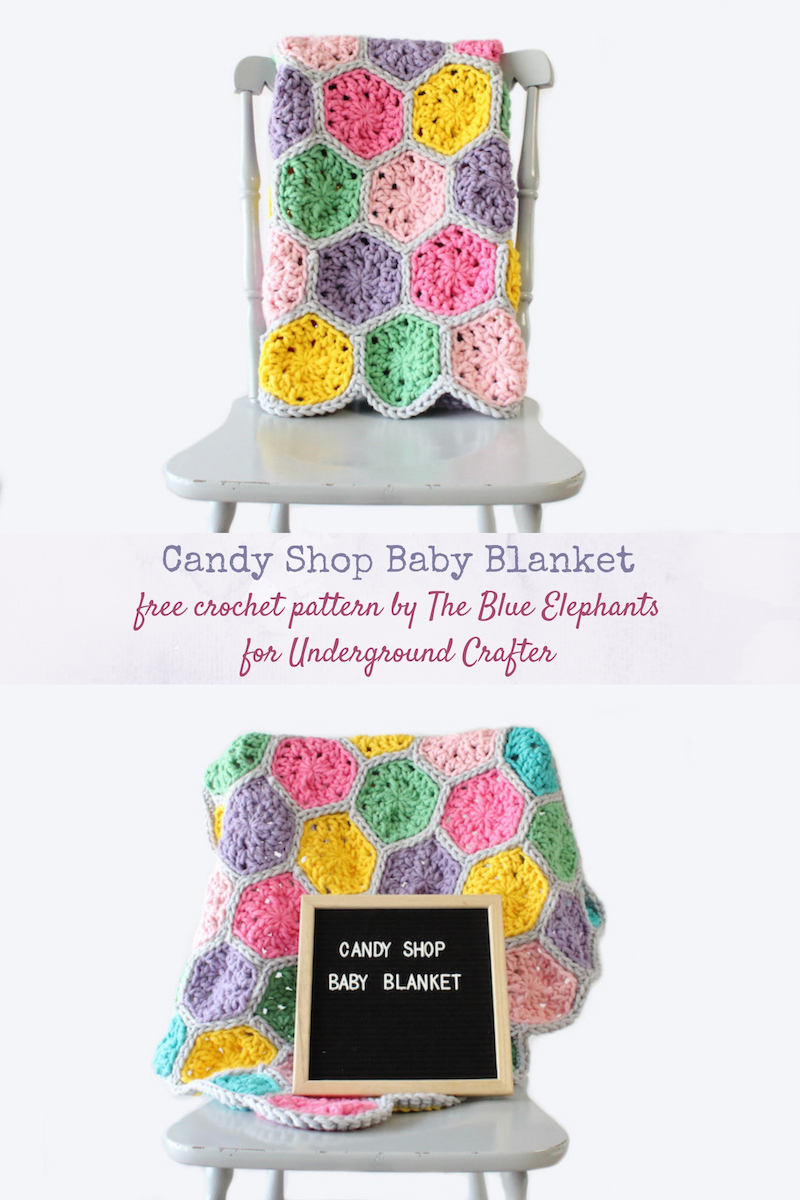 Hexagon Crochet Baby Blanket: Candy Shop Blanket by The Blue Elephants ...