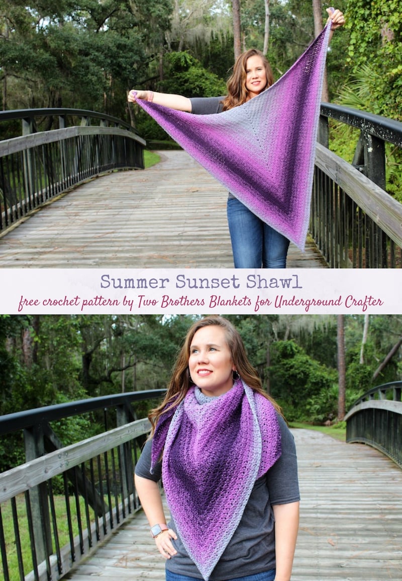 Crochet Triangle Shawl Pattern: Summer Sunset Shawl by Two Brothers ...
