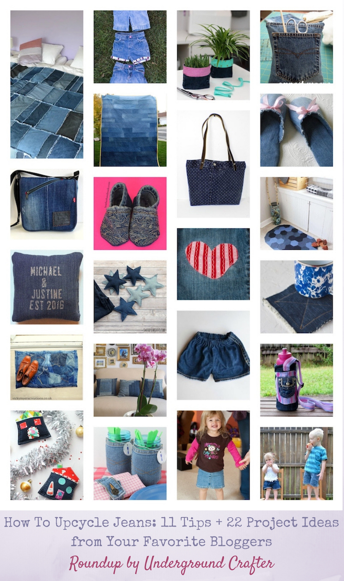 How To Upcycle Jeans: 11 Tips + 22 Project Ideas from Your Favorite ...