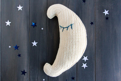 Crochet Moon Pillow Pattern: Sleepy Crescent Moon - Underground Crafter