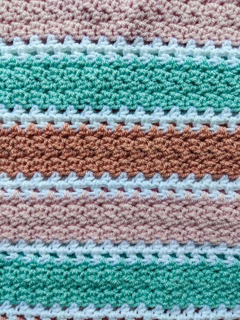 Striped Crochet Baby Blanket Pattern: Bubblegum by Knit A Bit, Crochet ...