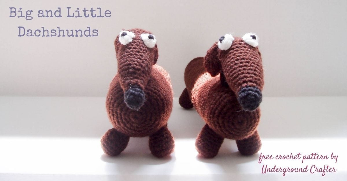 Crochet Dachshund Pattern: Big and Little Dachshunds - Underground Crafter
