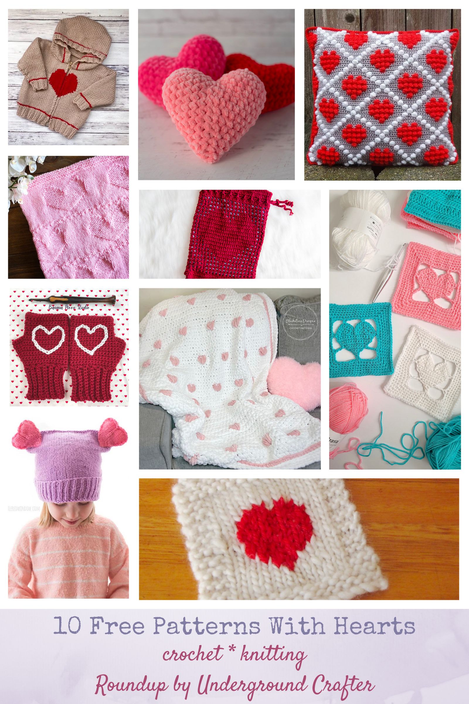 10 Free Patterns With Hearts - Underground Crafter
