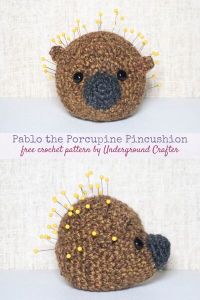 Easy Crochet Pincushion: Pablo the Porcupine - Underground Crafter