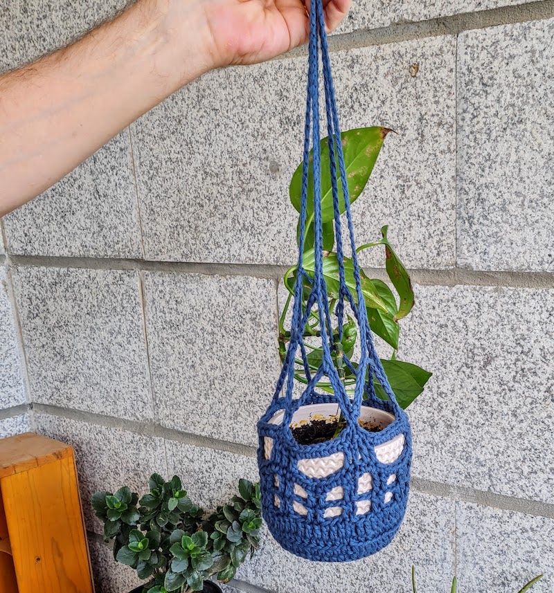 Indigo Crochet Plant Holder Pattern - Underground Crafter
