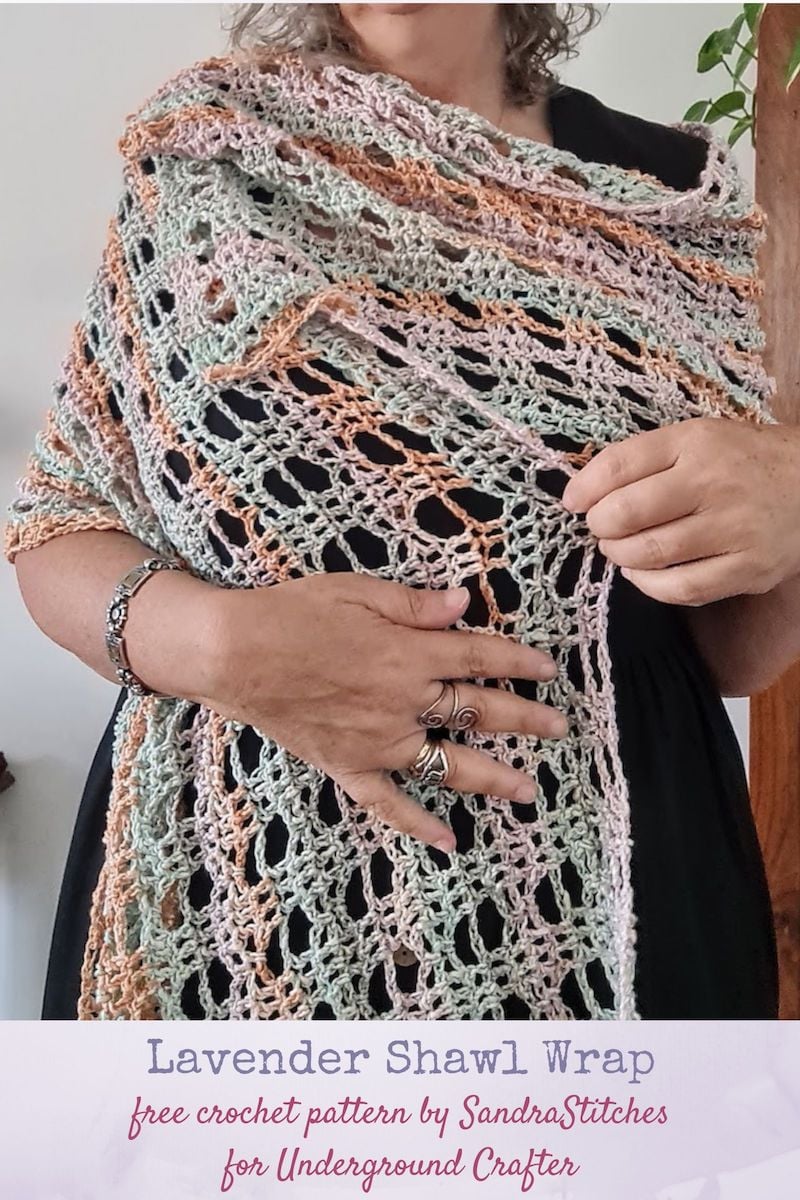 Crochet Pattern: Lavender Shawl Wrap - Underground Crafter