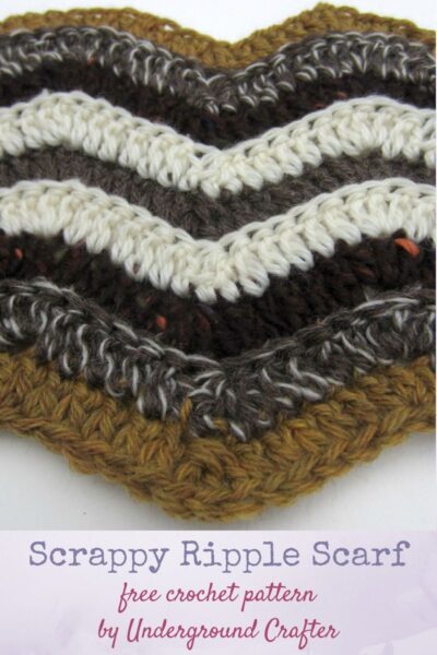 Scrappy Ripple Scarf Crochet Pattern - Underground Crafter