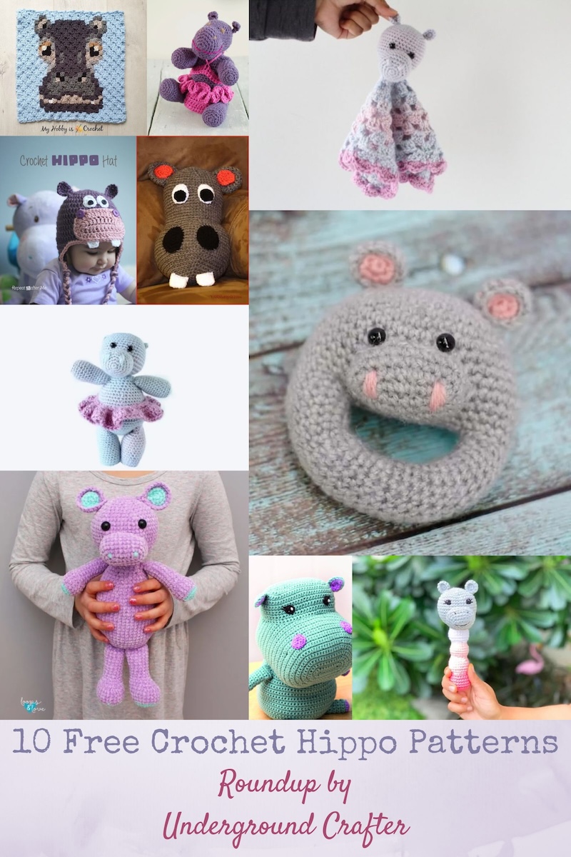 10 Crochet Hippopotamus Patterns - Underground Crafter