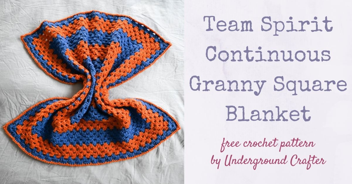Team Spirit Continuous Granny Square Blanket Pattern - Underground Crafter
