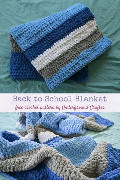 Back to School Chunky Crochet Blanket Pattern - Underground Crafter