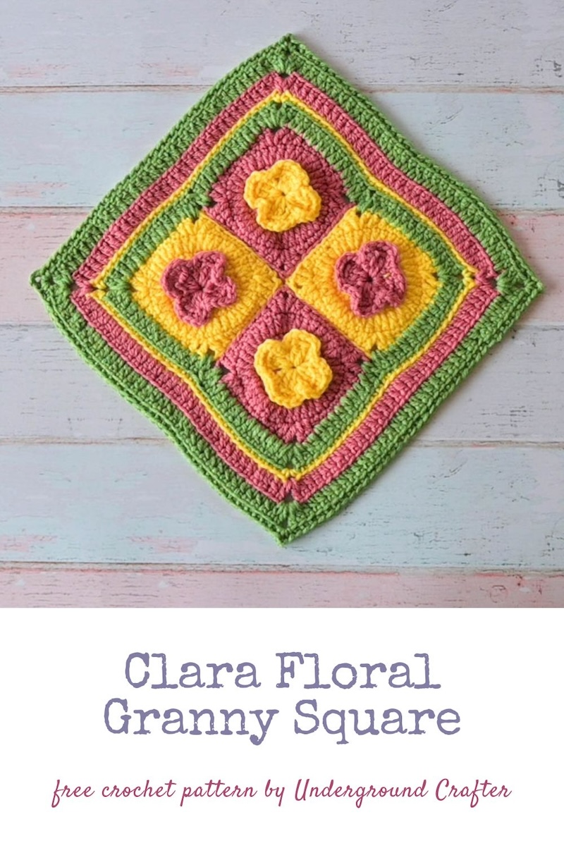 Crochet Pattern: Clara Floral Granny Square - Underground Crafter
