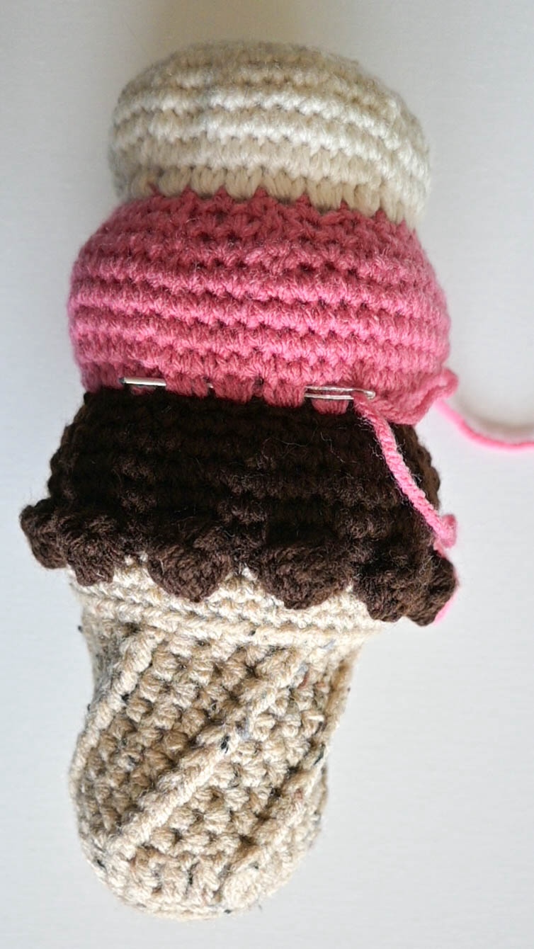 Crochet Ice Cream Cone Pattern: Neapolitan Ice Cream Cone Pal ...