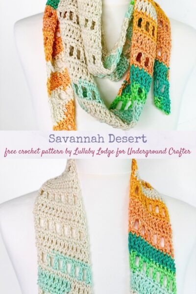 Crochet Pattern: Savannah Desert Skinny Scarf - Underground Crafter