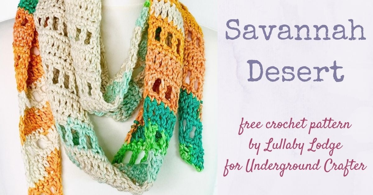 Crochet Pattern: Savannah Desert Skinny Scarf - Underground Crafter