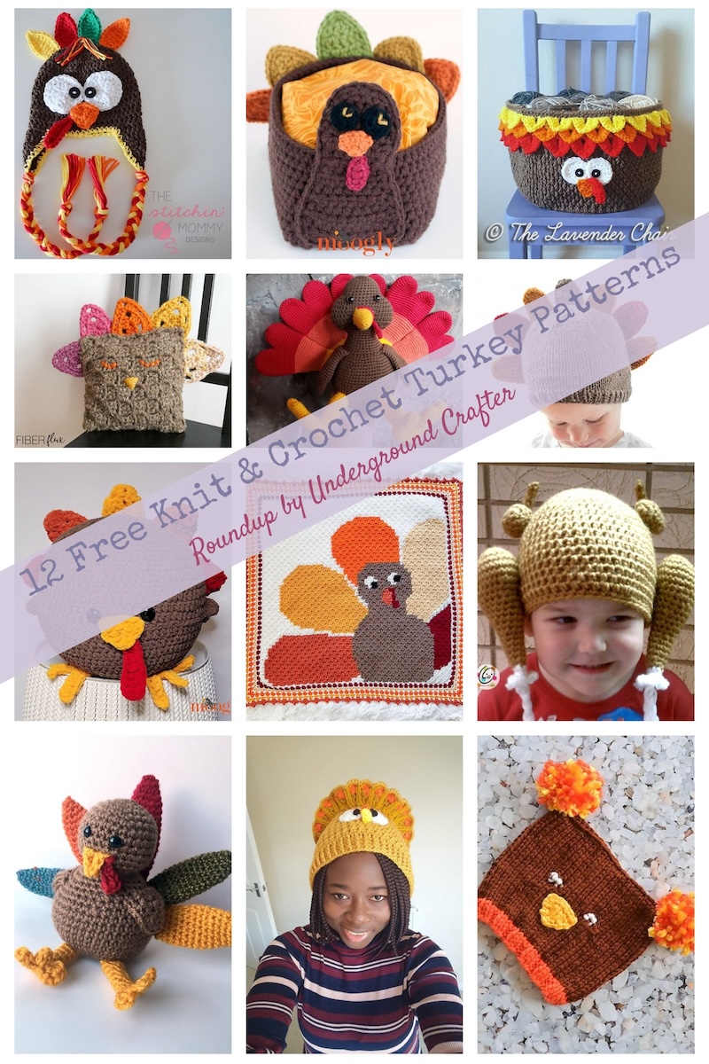 12 Free Knit & Crochet Turkey Patterns - Underground Crafter