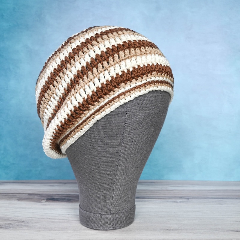 Leddy Crochet Striped Hat Pattern - Underground Crafter
