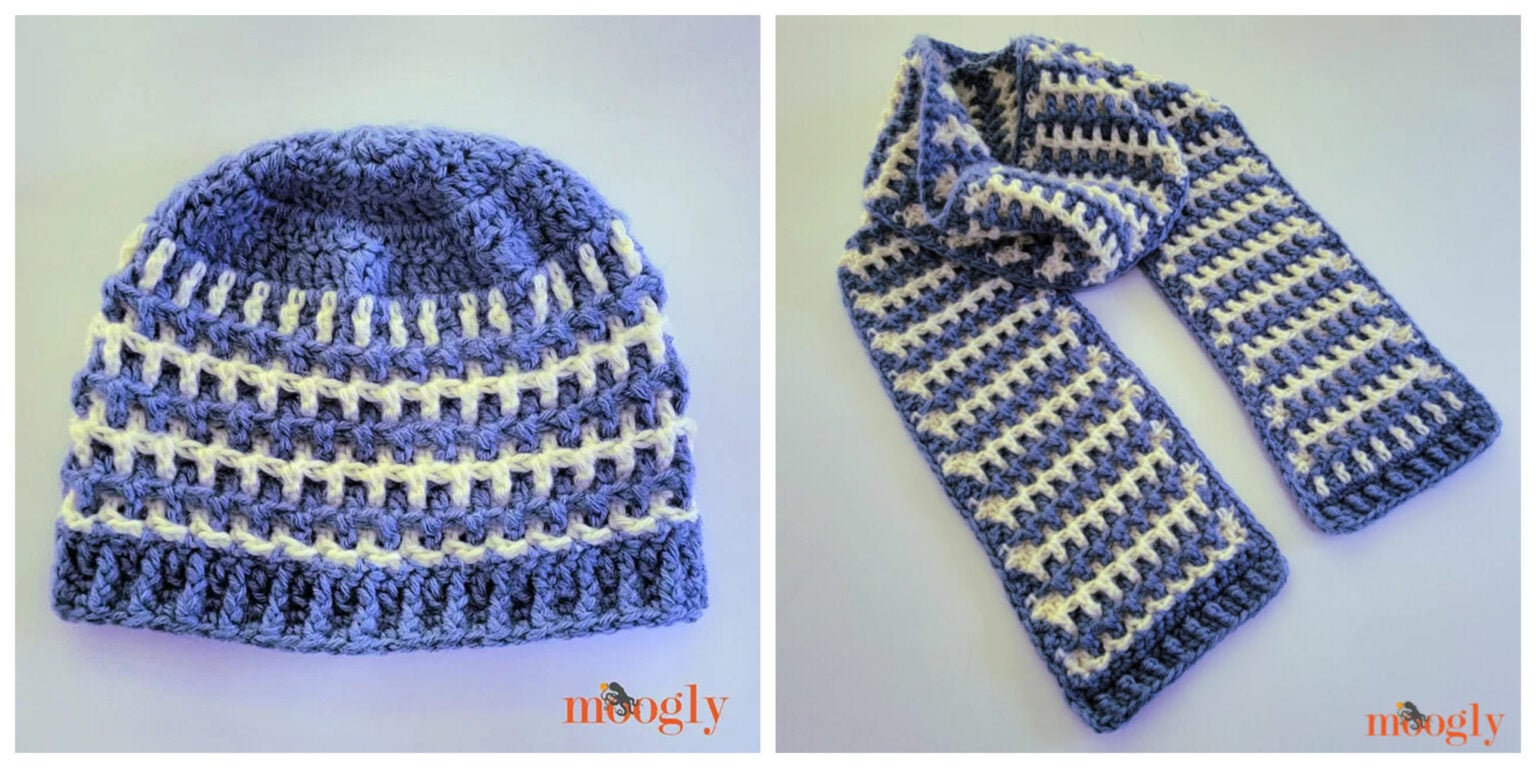 15 Free Patterns for Crochet Hat and Scarf Sets - Underground Crafter