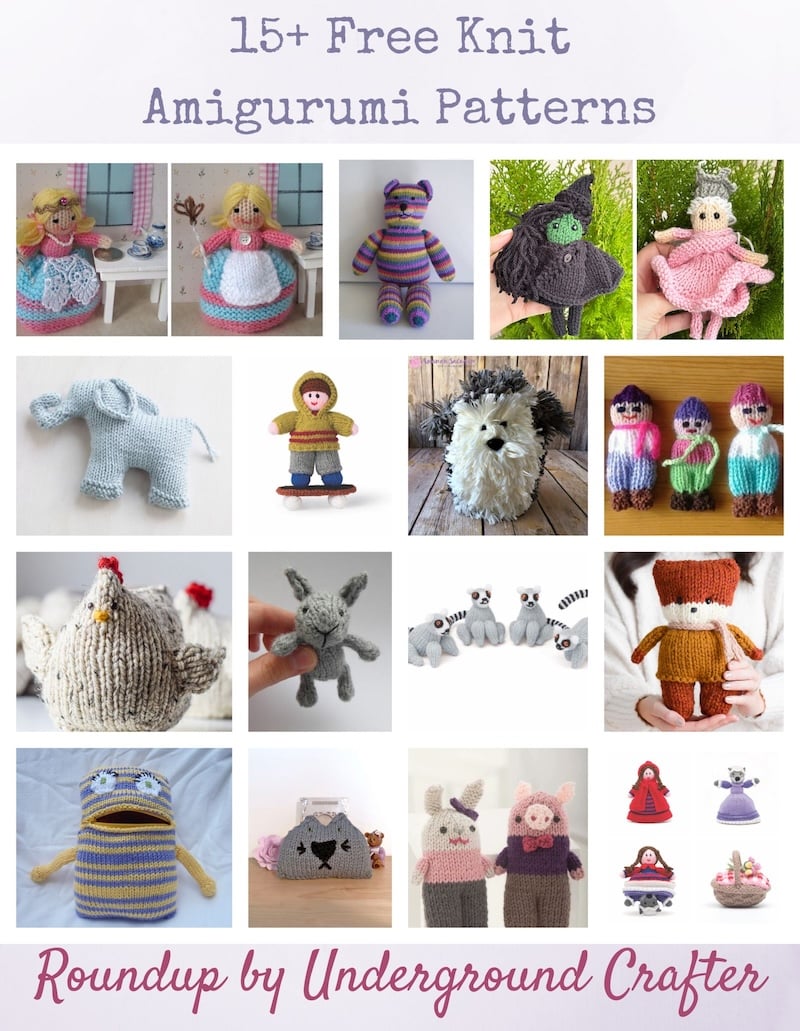 15+ Free Knit Amigurumi Patterns - Underground Crafter