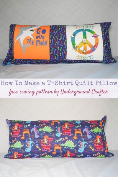 How To Make a T-Shirt Quilt Pillow - Underground Crafter
