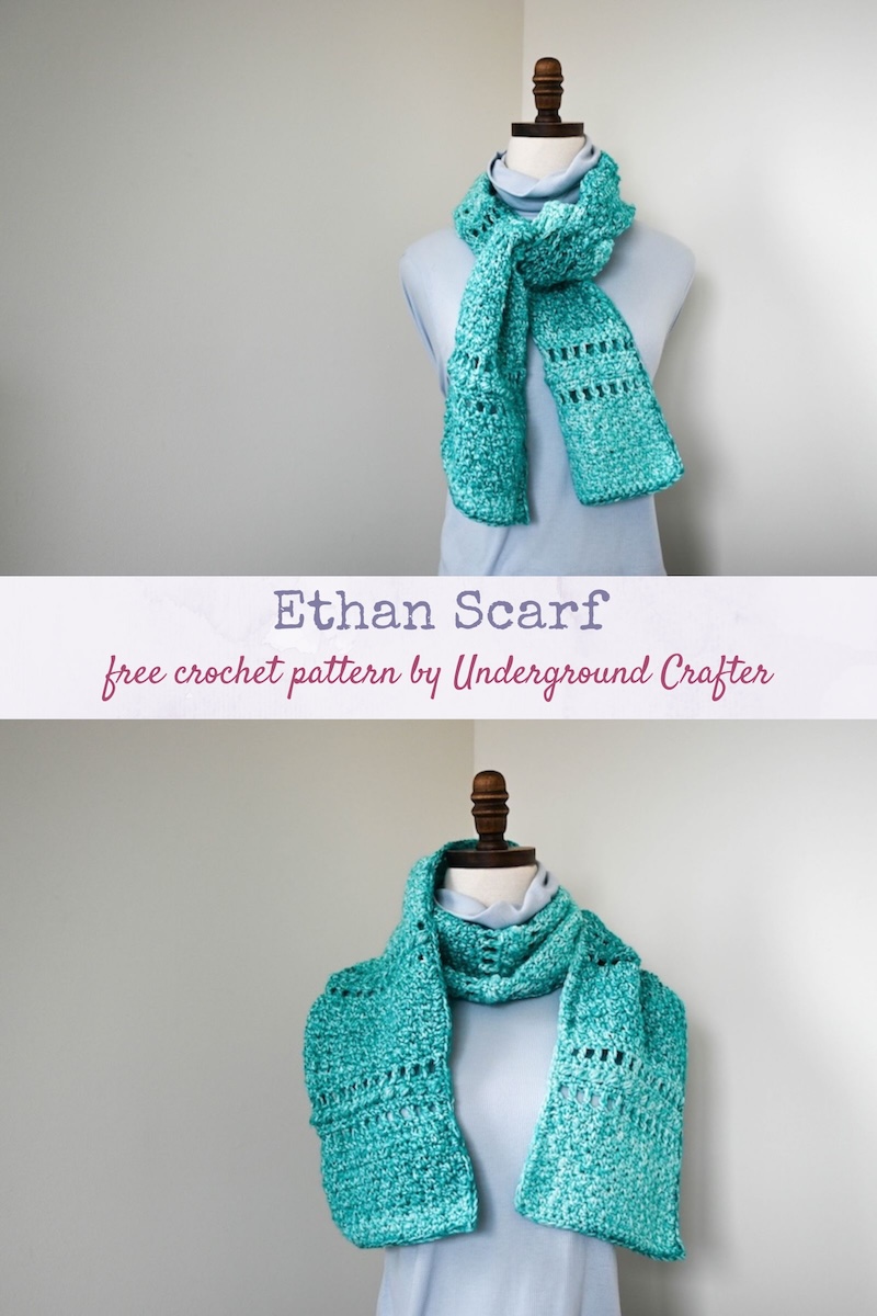 Ethan Quick Easy Crochet Scarf Pattern - Underground Crafter