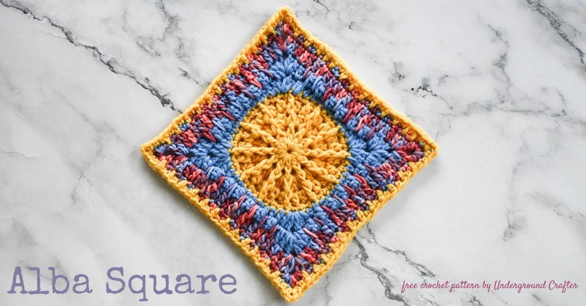 Alba 8" Square Crochet Pattern - Underground Crafter